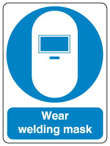 Wear Welding Mask Self Adhesive Label - Mandatory Labels
