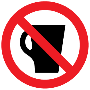 No Drink Self Adhesive Label - Prohibition