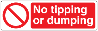 No Dumping Self Adhesive Label - Prohibition