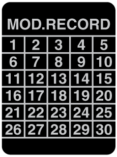 Modification Record Silver on Black Self Adhesive Label