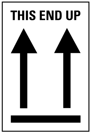 This End Up - Black Self Adhesive Label - Marking Products