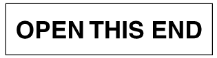 Open This End - Small Self Adhesive Label - Marking Products