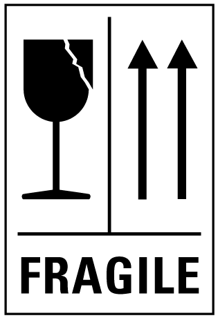 Fragile Up - Black Self Adhesive Label - Marking Products
