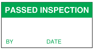 Passed Inspection Self Adhesive Label - Quality Control