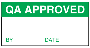 QA Approved Self Adhesive Label - Quality Control