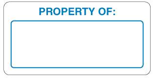 Property Of Self Adhesive Label - Asset Marking
