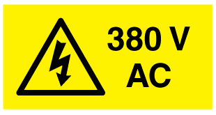 380V AC Landscape Self Adhesive Label - Electrical Safety