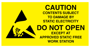Contents Subject to Damage Self Adhesive Label - Electrical Safety