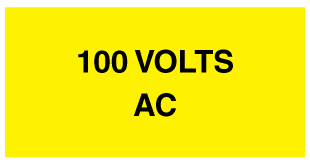 100 Volts AC Self Adhesive Label - Electrical Safety