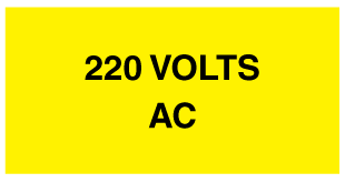220 Volts AC Self Adhesive Label - Electrical Safety
