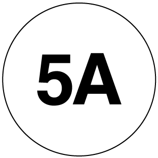 5 Amp Black Self Adhesive Label - Electrical Safety