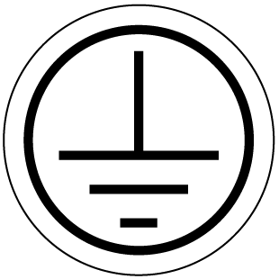 Earth Label White Circle Self Adhesive Label - Electrical Safety